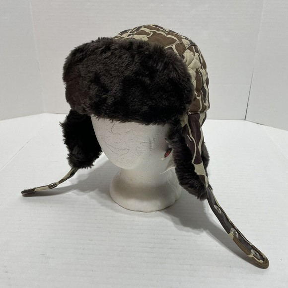 Vintage YoungAn Thinsulate Poly Woodland Camo Hunting Cap Large Ear ...
